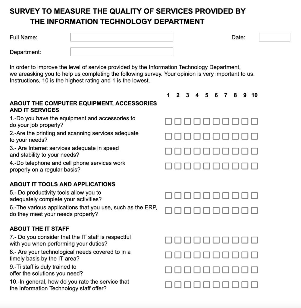 How to measure the service level that the IT department is providing to ...